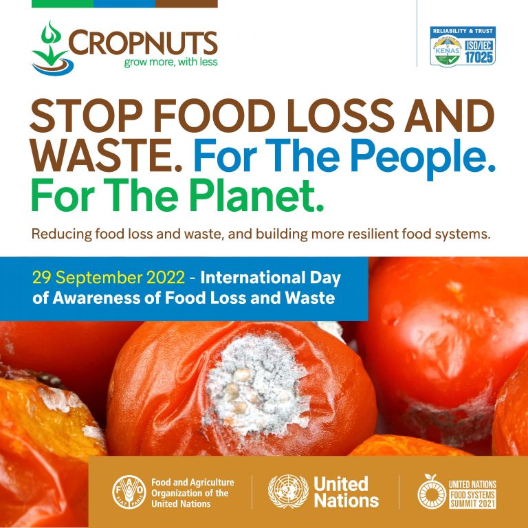 International Day of Awareness of Food Loss & Waste, Sep 29th - Cropnuts